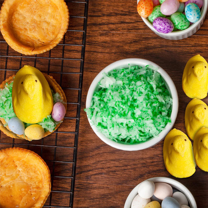 Gluten Free Peeps in the Grass, Lemon Curd Tarts | Fillo Factory